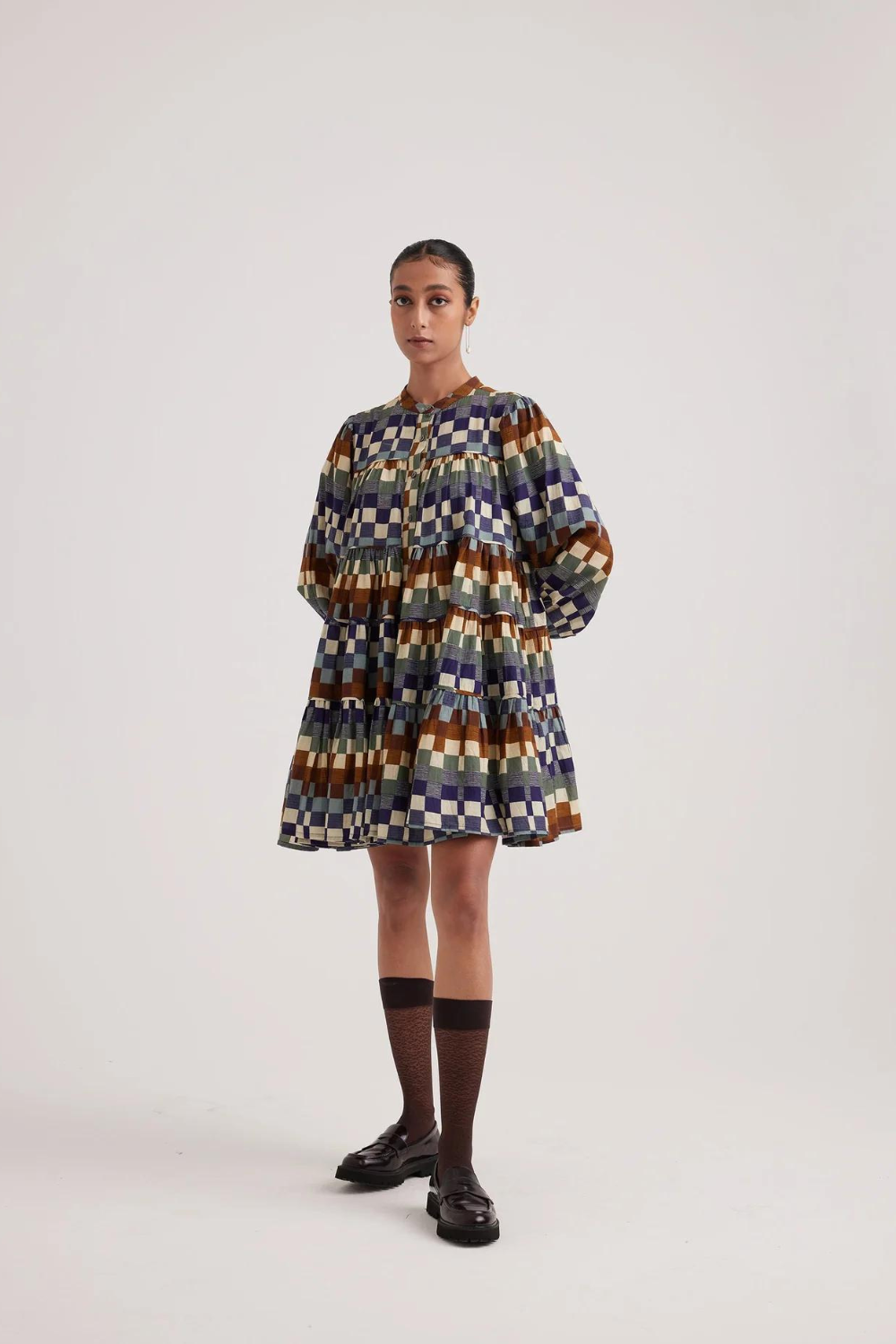 Buy Tier Dress-Checkers from C&W | Dresses for Women – Canvas And Weaves