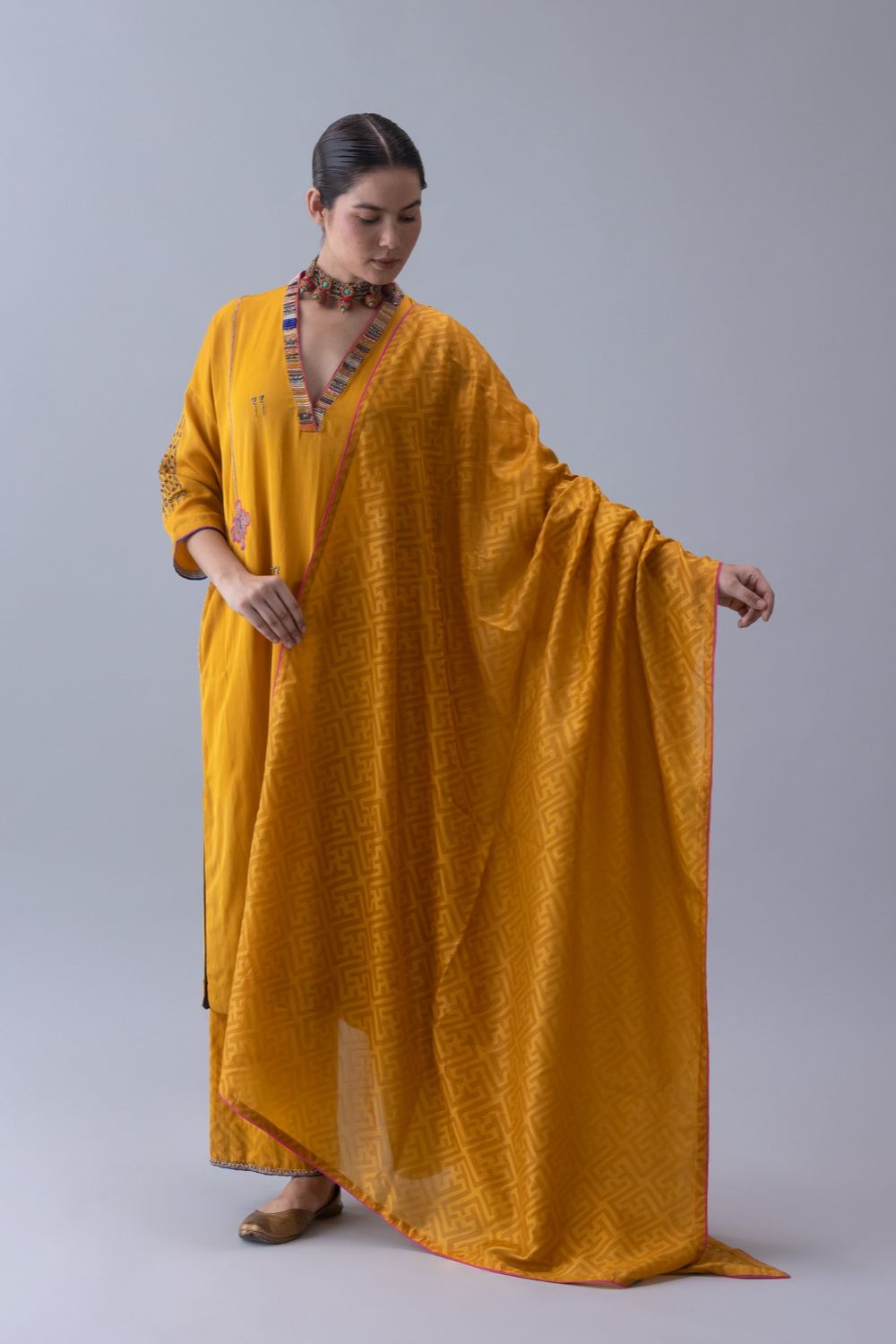 Buy Sangye Dupatta-Yellow from C&W | for Women