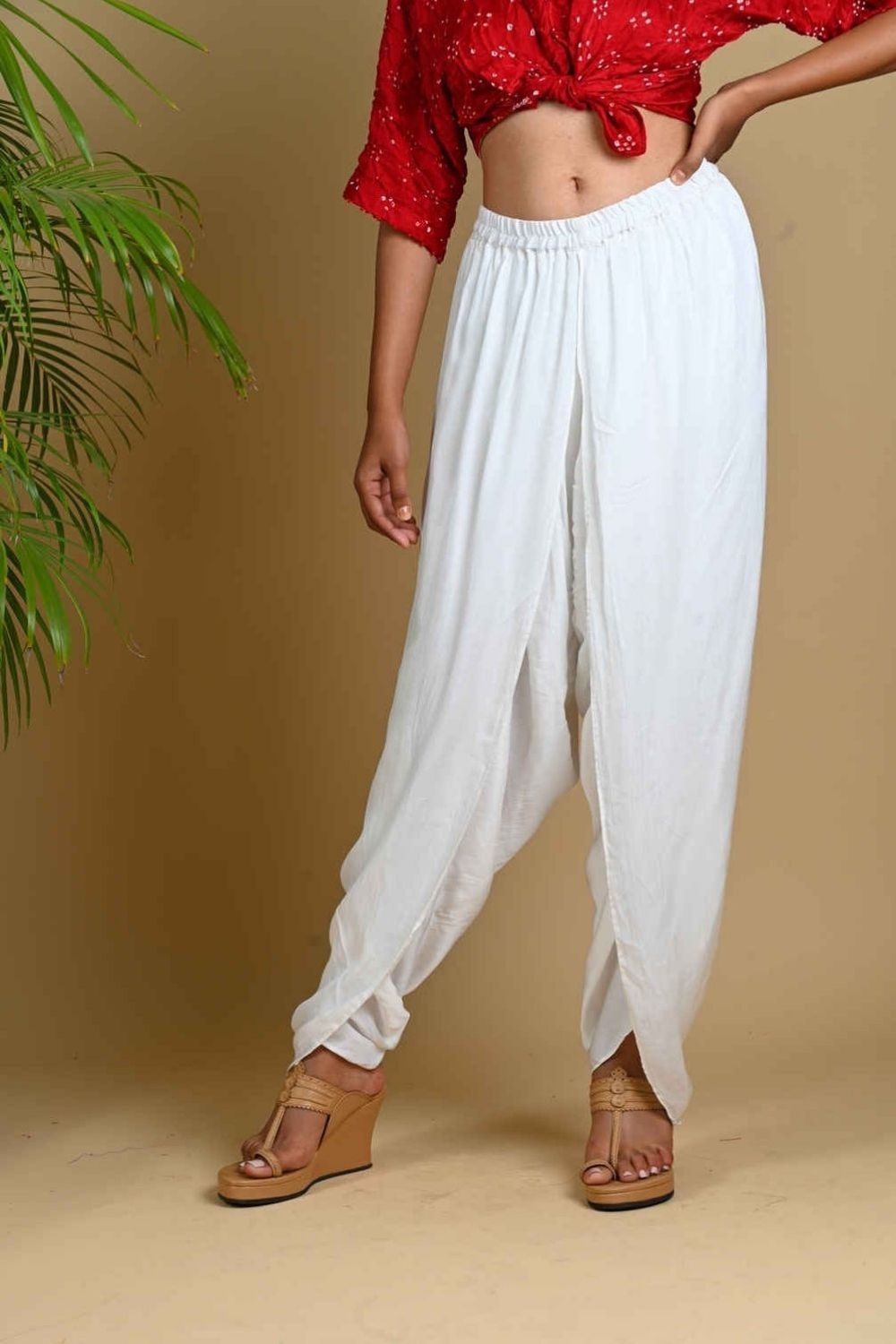 Buy DHOTI PANTS-WHITE from C&W | Pyjama/Salwar for Women – Canvas And ...