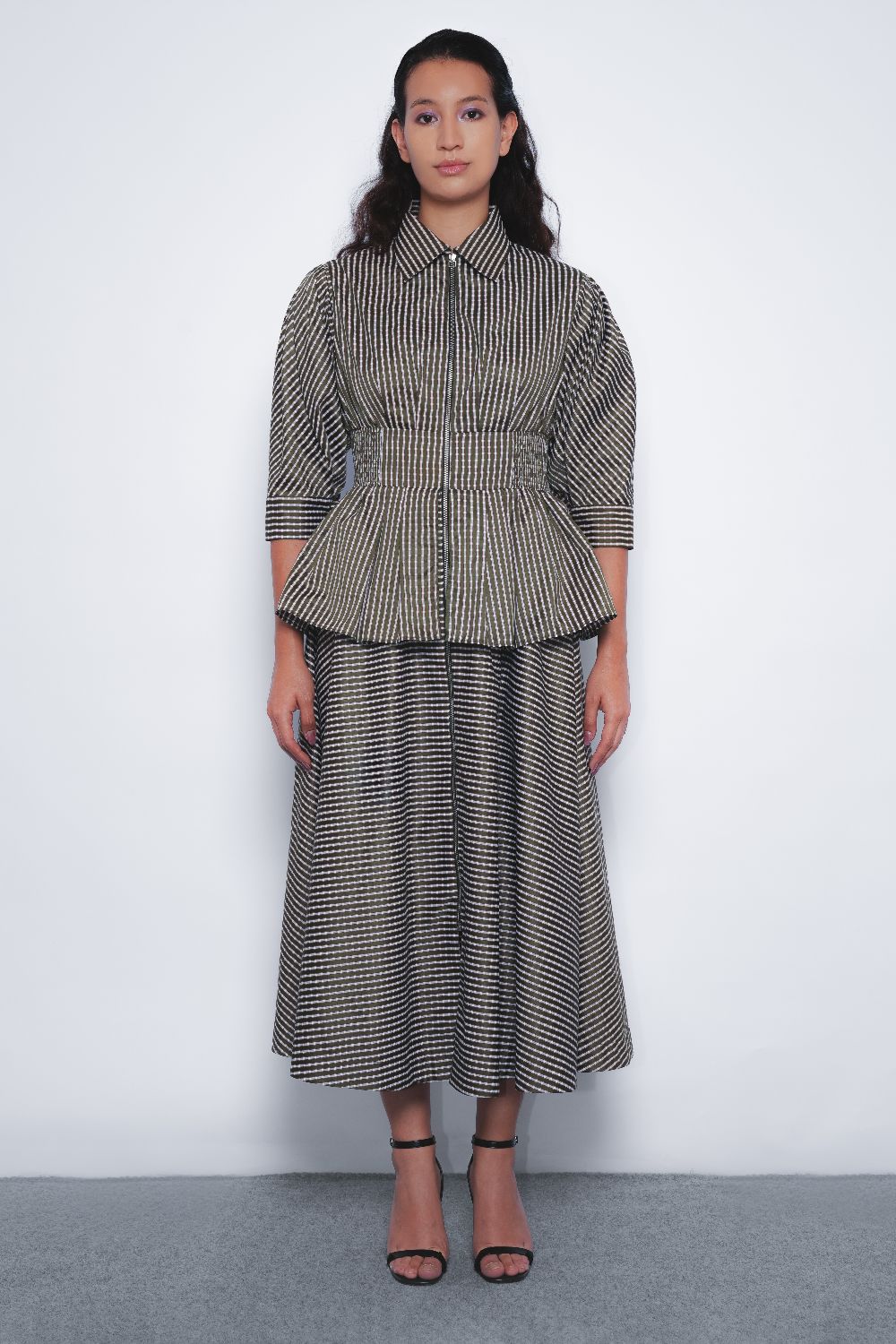 Buy Ame Dress - Green and White Checkered from C&W | Dresses for Women
