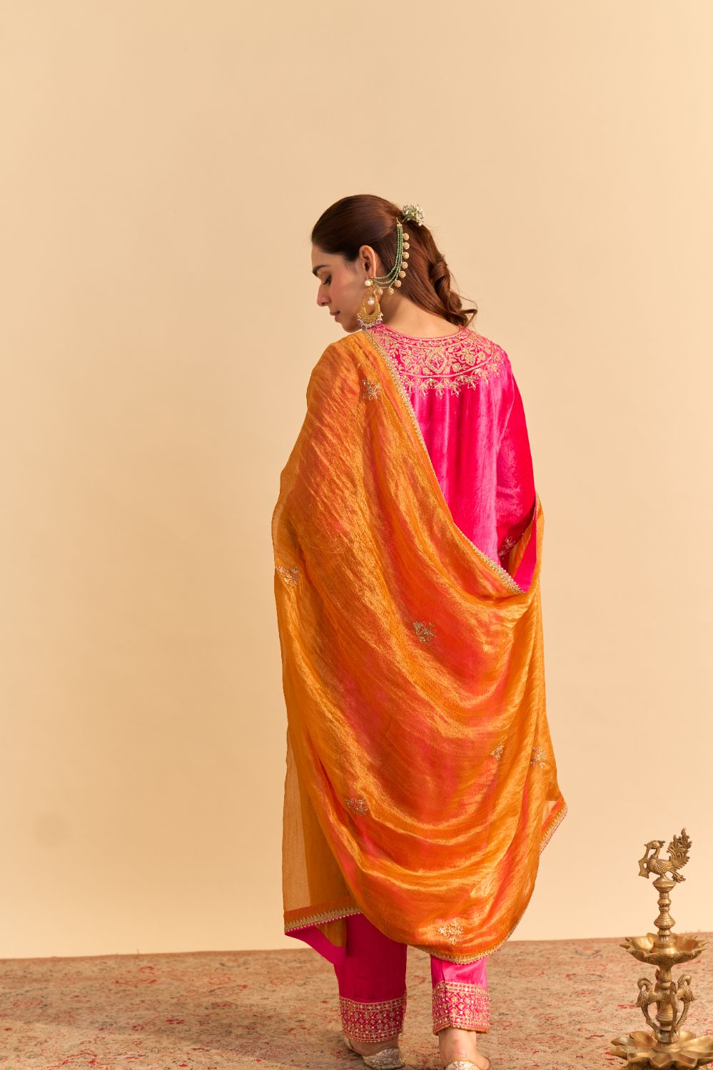 Buy Aynaz - Hotpink Kurta with Salwar and Dupatta from C&W | Kurta ...