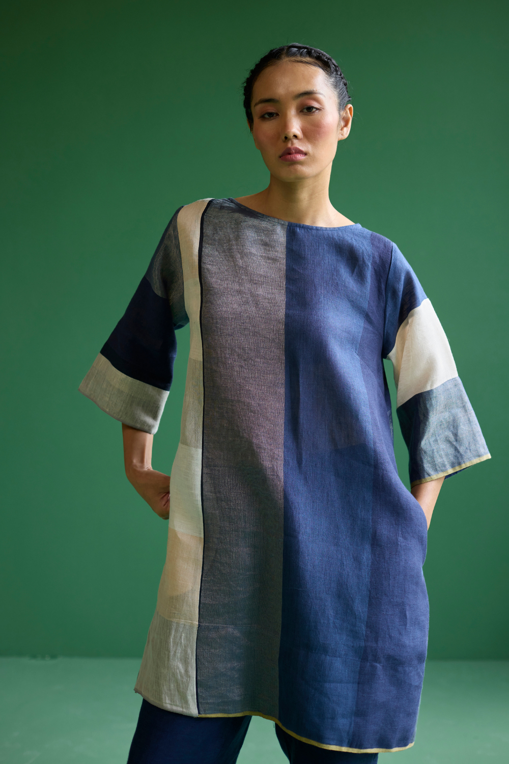 Buy Lina Color-Blocked Co-ord Set - Navy from C&W | Co-Ord Sets for ...