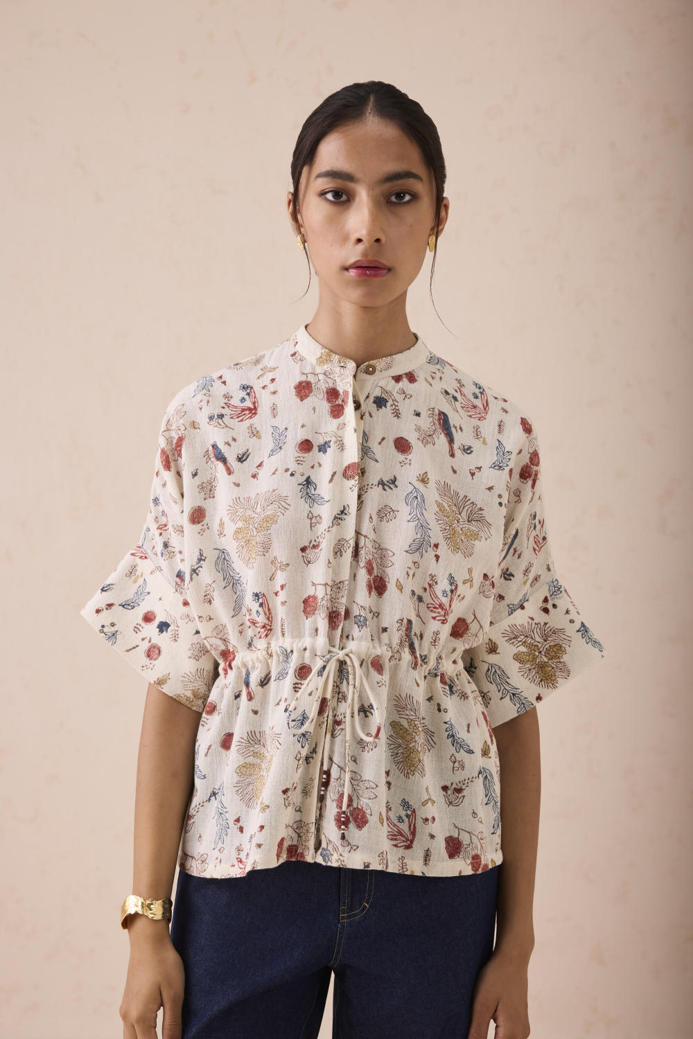 Buy Rustic Beginnings Handspun Handwoven Organic Cotton Peplum Top from ...