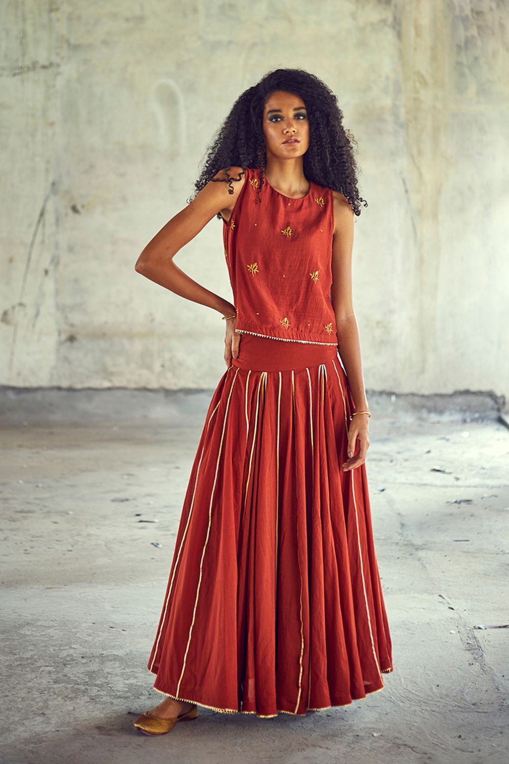 Buy Gerua Ghagra Set from C&W | Lehenga Sets for Women – Canvas And Weaves